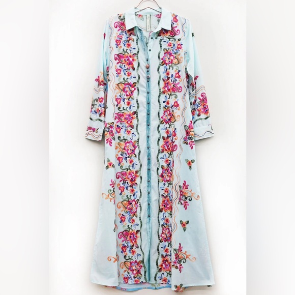 Aratta | Dresses | Sky Blue Gianna Maxi Duster In Cotton Luxury ...